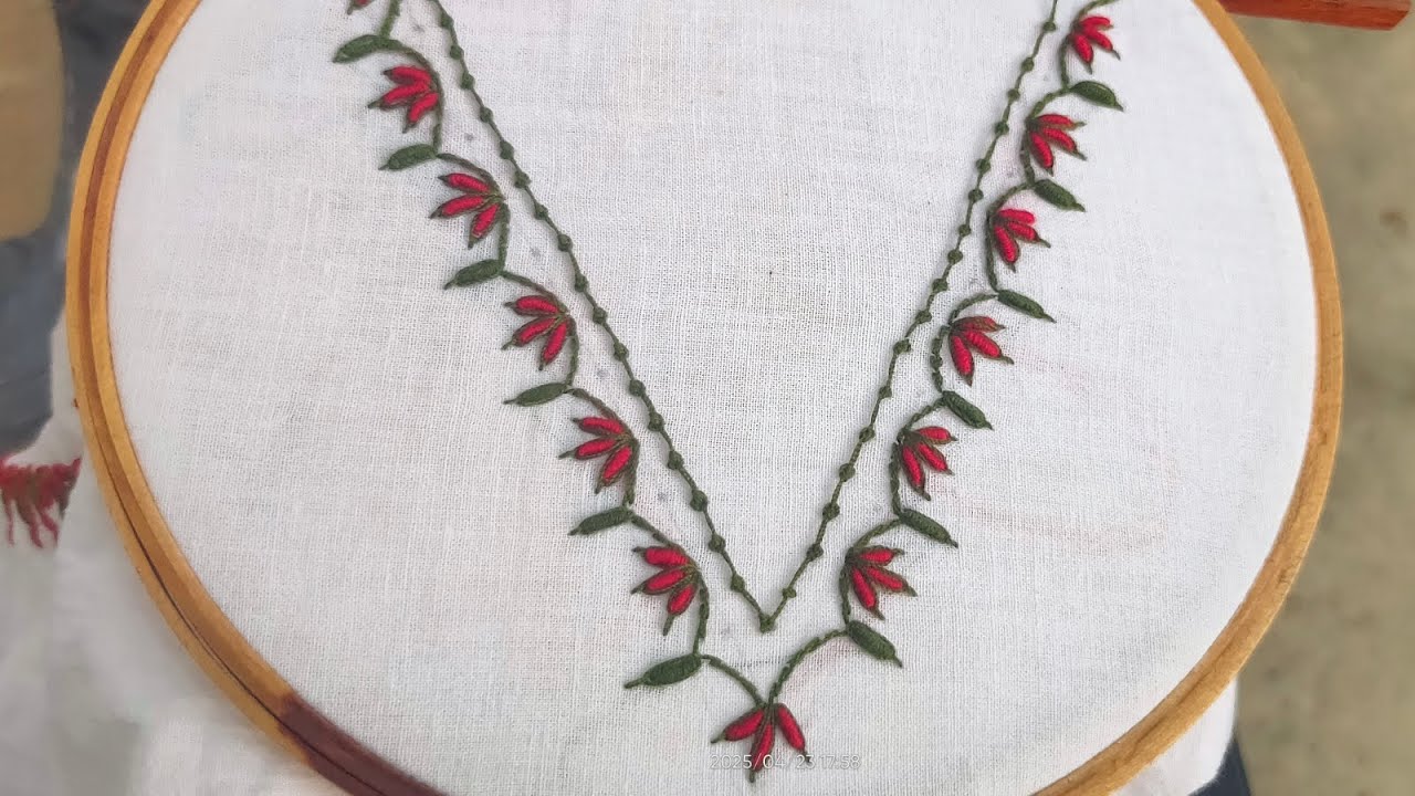 Beautiful V Neck Hand Embroidery Design/कढ़ाई/(@ira creations 786 ...