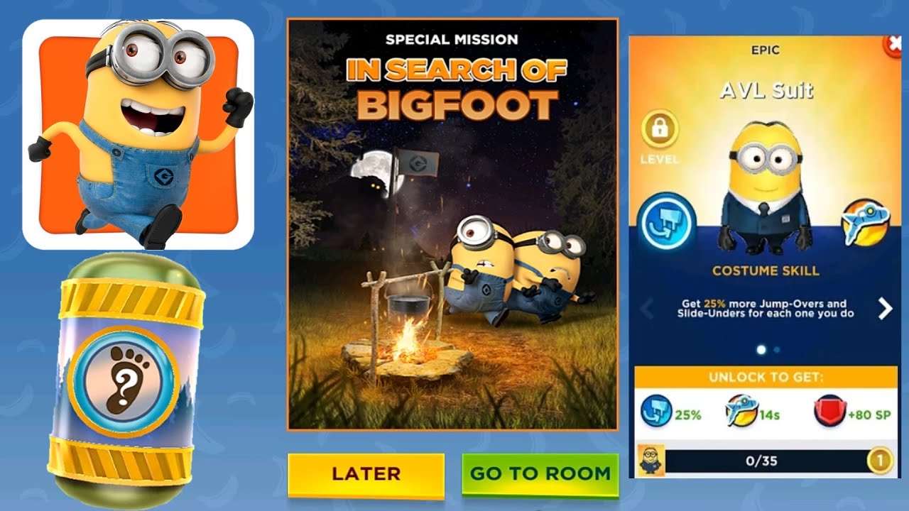 Despicable me Minion rush IN SEARCH OF BIGFOOT special mission Sporty ...