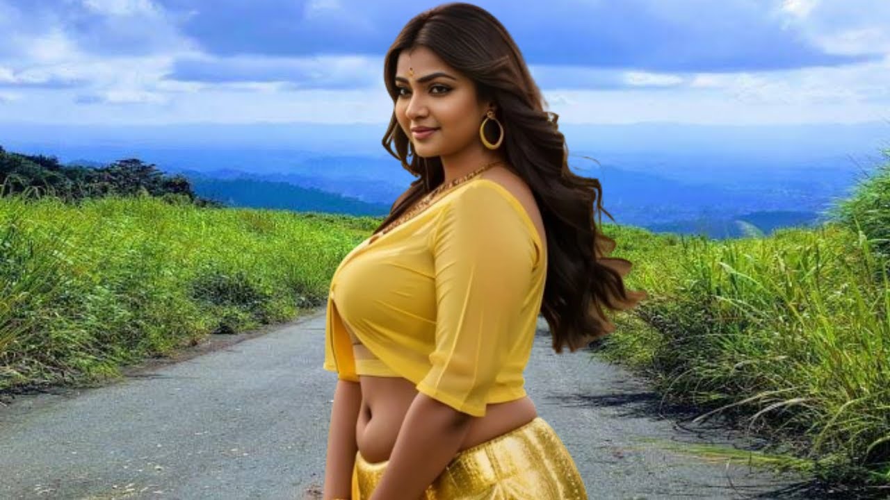 [4k] beautiful indian plus size women || ai art lookbook girl video ...