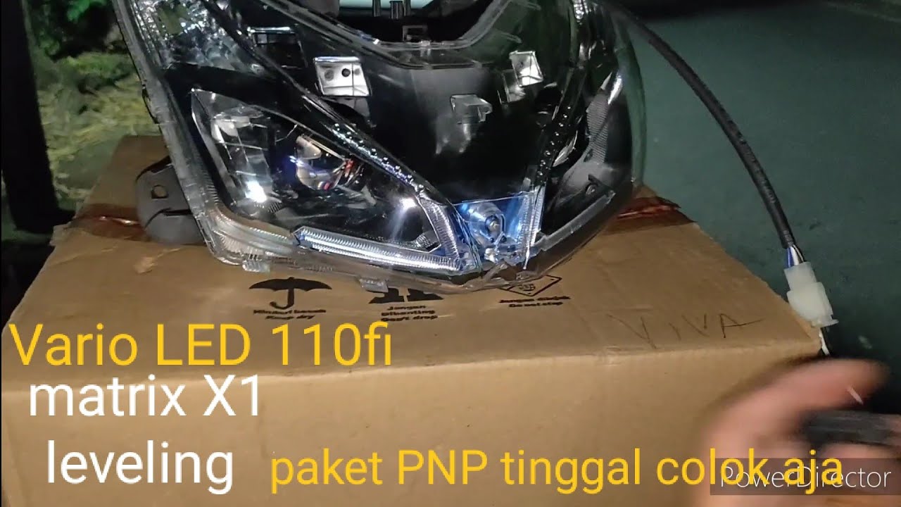 Vario LED 110fi matrix X1 plus leveling PNP sinar otomotif - YouTube