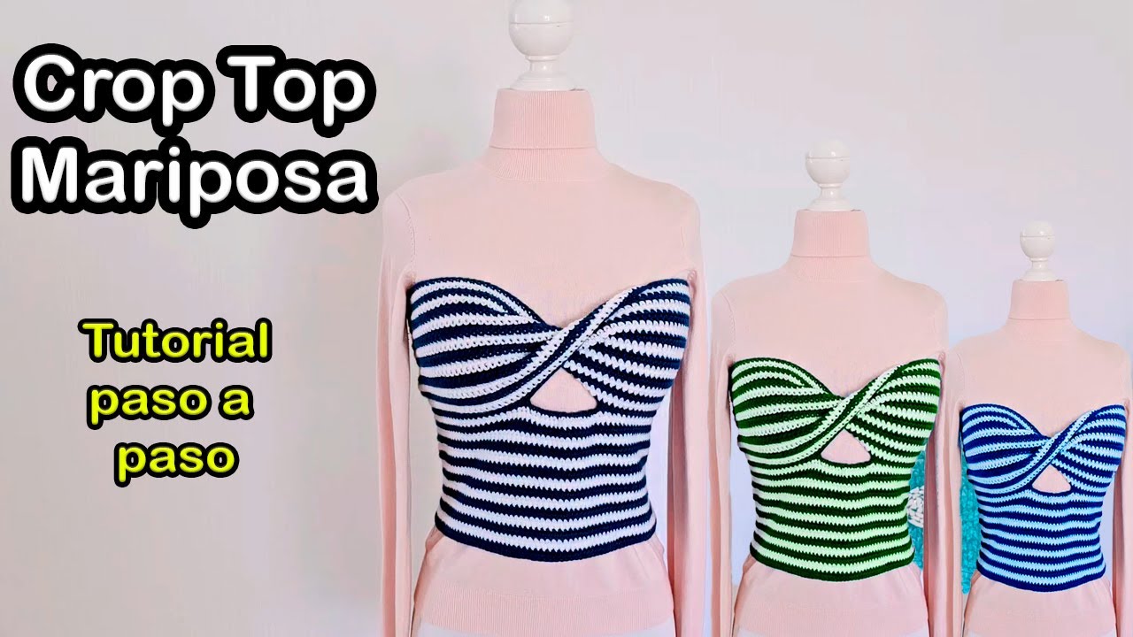 Cómo Tejer un Crop Top de Crochet Mariposa - Tutorial Paso a Paso - YouTube