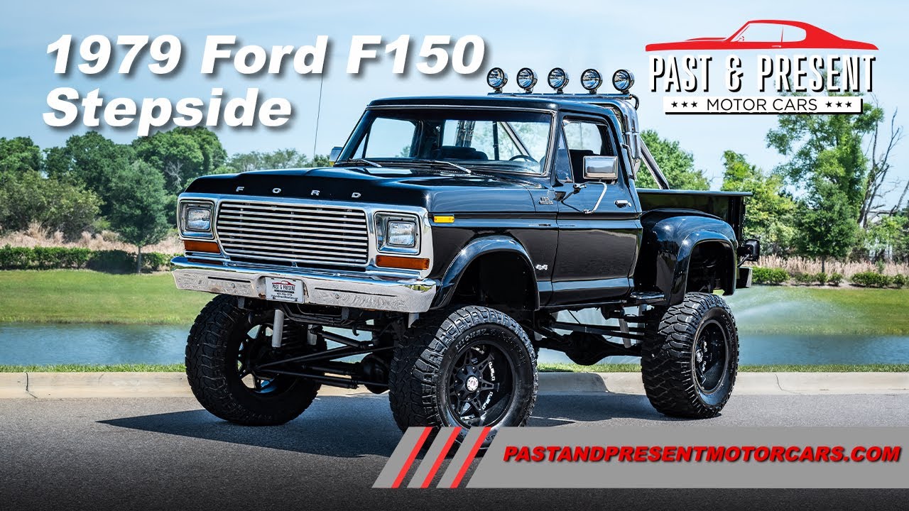 1979 Ford F150 Stepside Lifted Black Blue AT 4x4 EM2157 - YouTube