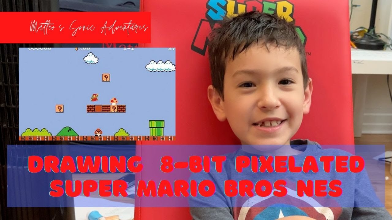 How to Draw 8-bit Super Mario from NES Super Mario Game - YouTube