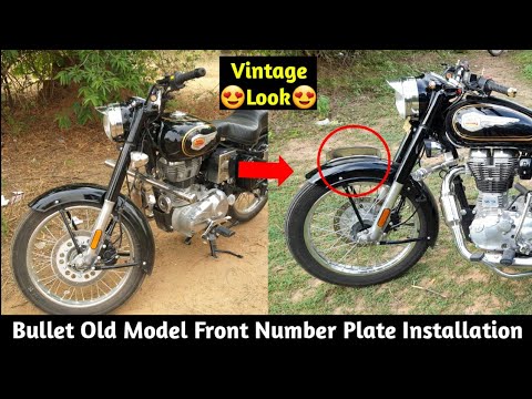 Bullet 350 2022 old model front mudguard number plate installation for ...