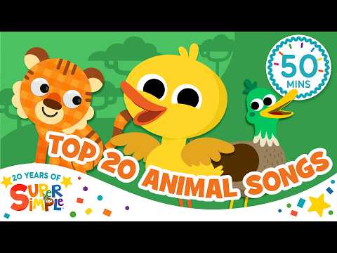 Top 20 Animal Songs 🐻 | Quack along to Super Simple Songs 20th Anniversary 🎉