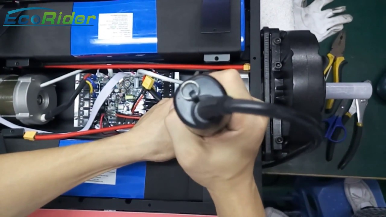 Install Batteries for EcoRider Self Balancing Electric Scooter E8 - YouTube