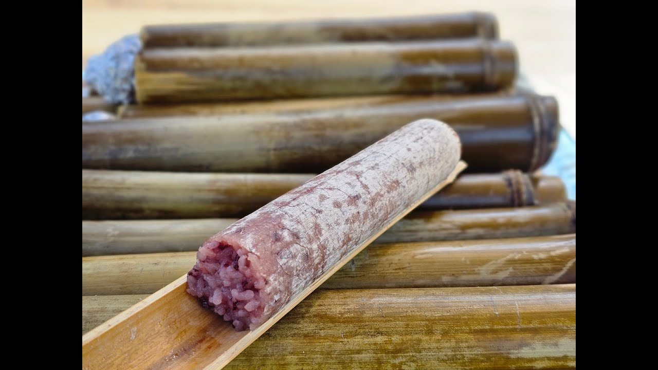 Sticky Rice in Bamboo Tubes - YouTube