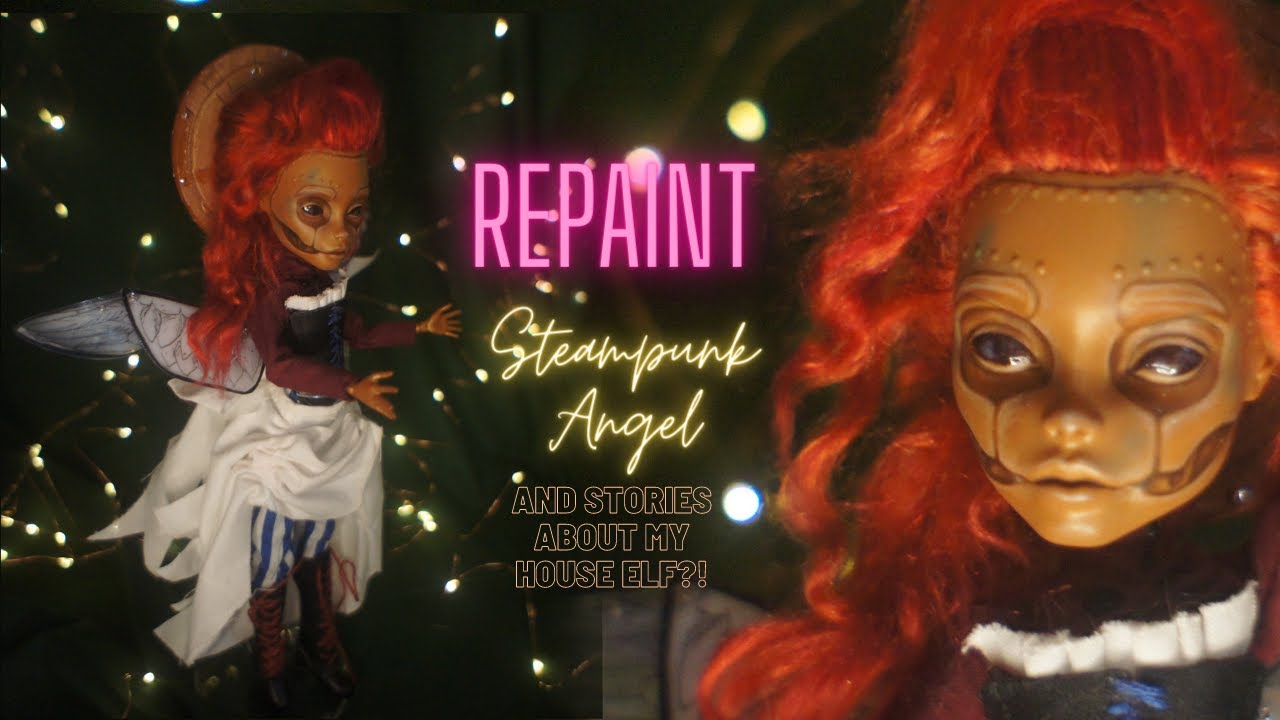 Steampunk Christmas Angel Automaton OOAK Custom Doll Repaint - YouTube