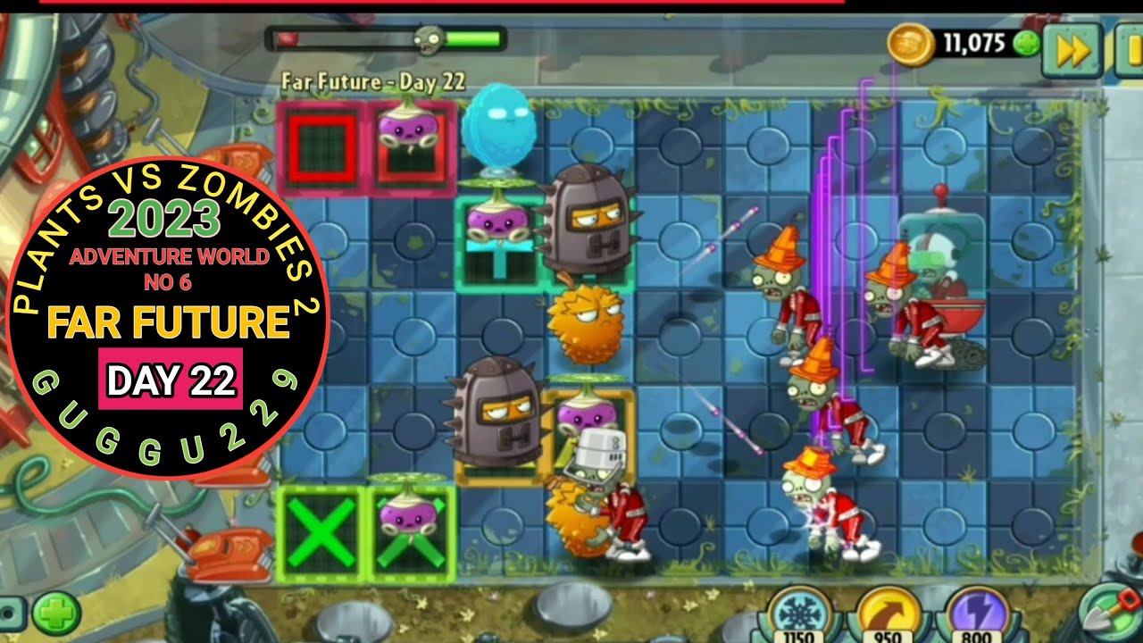 pvz|pvz2|plants vs zombies 2 far future day 22 walkthrough - YouTube