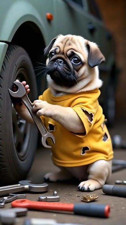 Poor puppy pug doing hard work for a new Bicycle #ai #pug #dog #funny #viralvideo #viralshorts # ...