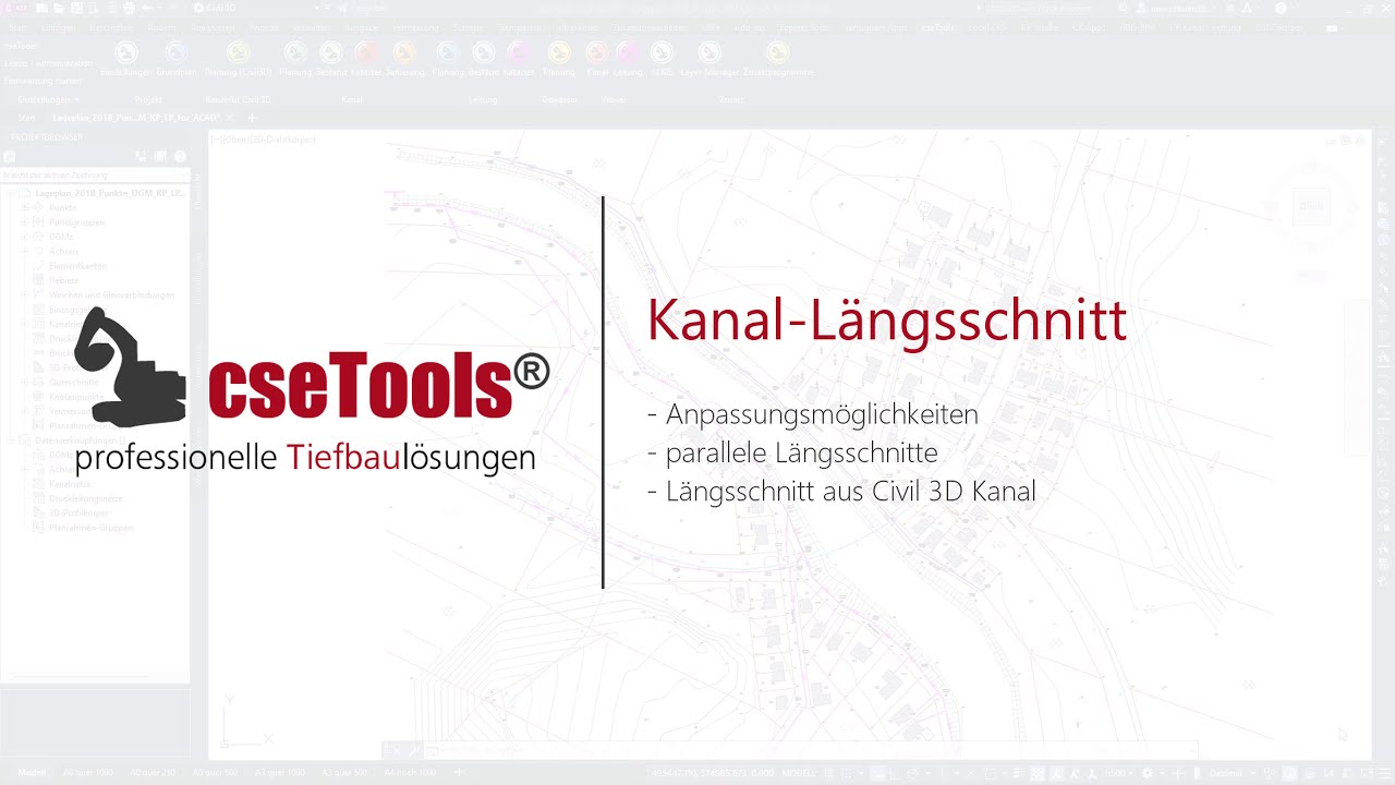cseTools Längsschnitte für Kanal und Leitung - YouTube