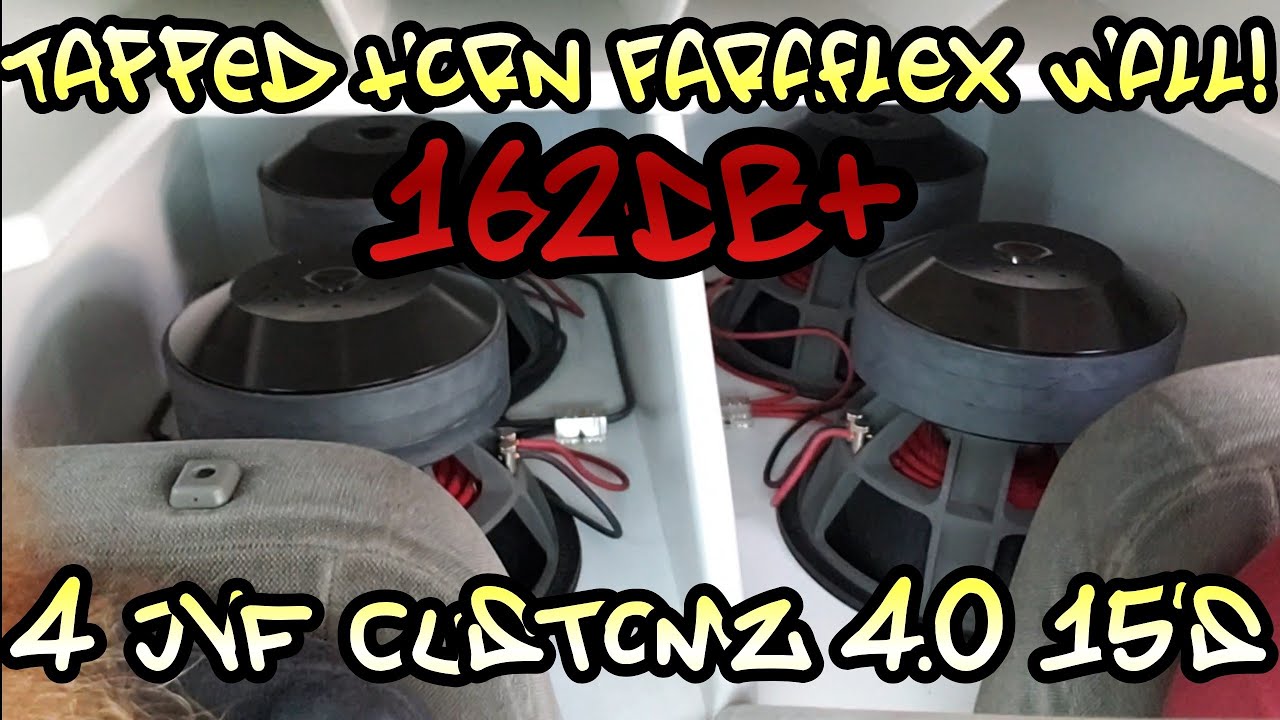 Tapped Horn Paraflex Wall! 4 JVF Customz 4.0 15's 2 Ampere Audio 9k's ...