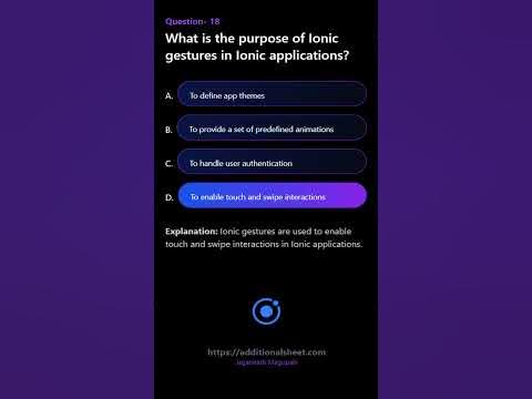 What is the purpose of Ionic gestures in Ionic applications - YouTube