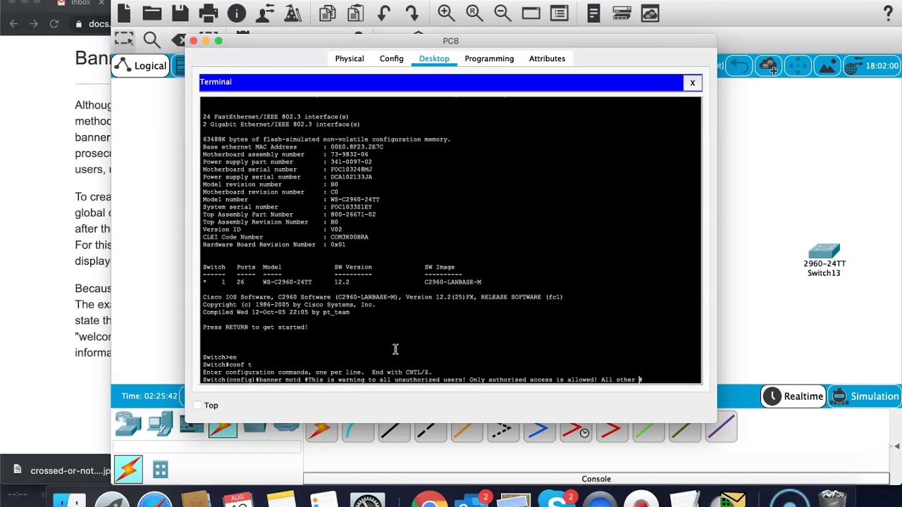 Setting a banner to stop unauthorized access to a CISCO router or ...