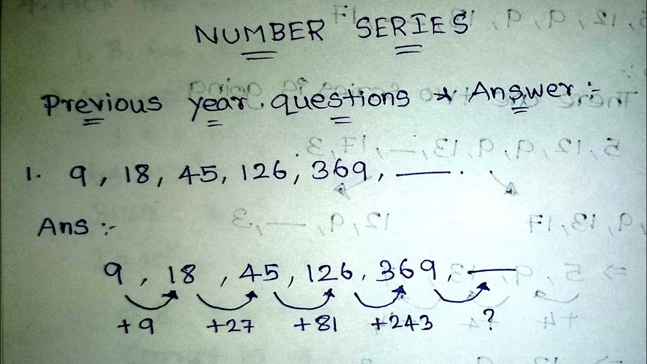 Number Series / Previous Year Question - YouTube