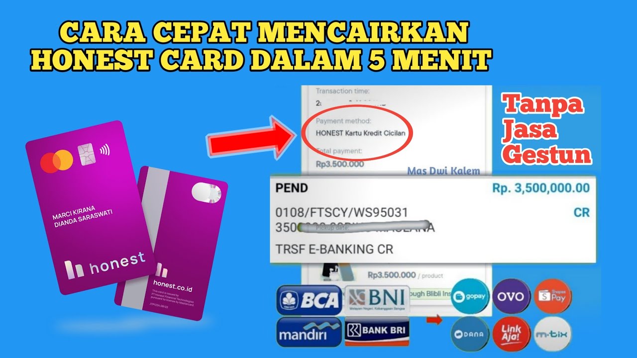 Cara Gestun Honest Card - Cara Mencairkan Limit Honest Card ke Rekening ...