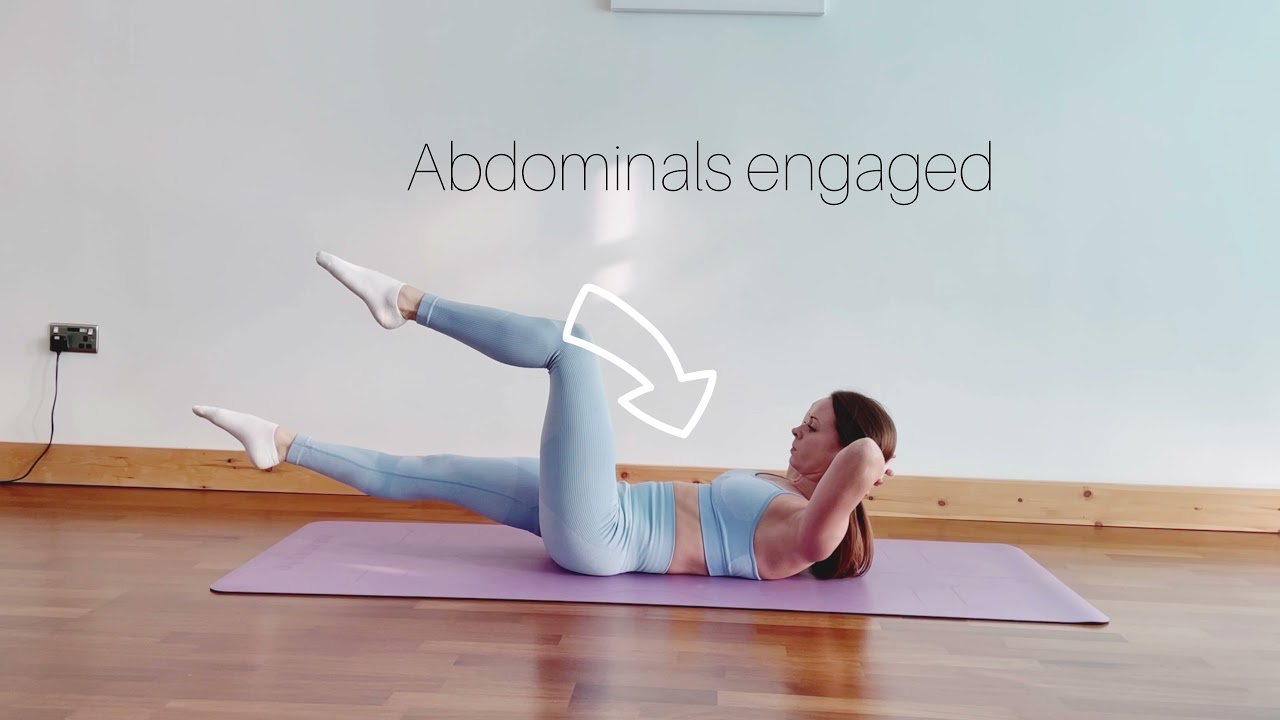 Abdominal Curl and single leg extension - YouTube