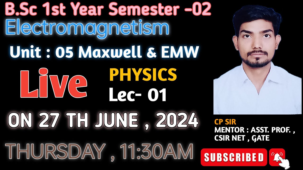 Lecture-01 || Maxwell Equation & Electromagnetic wave ||unit-04 ...