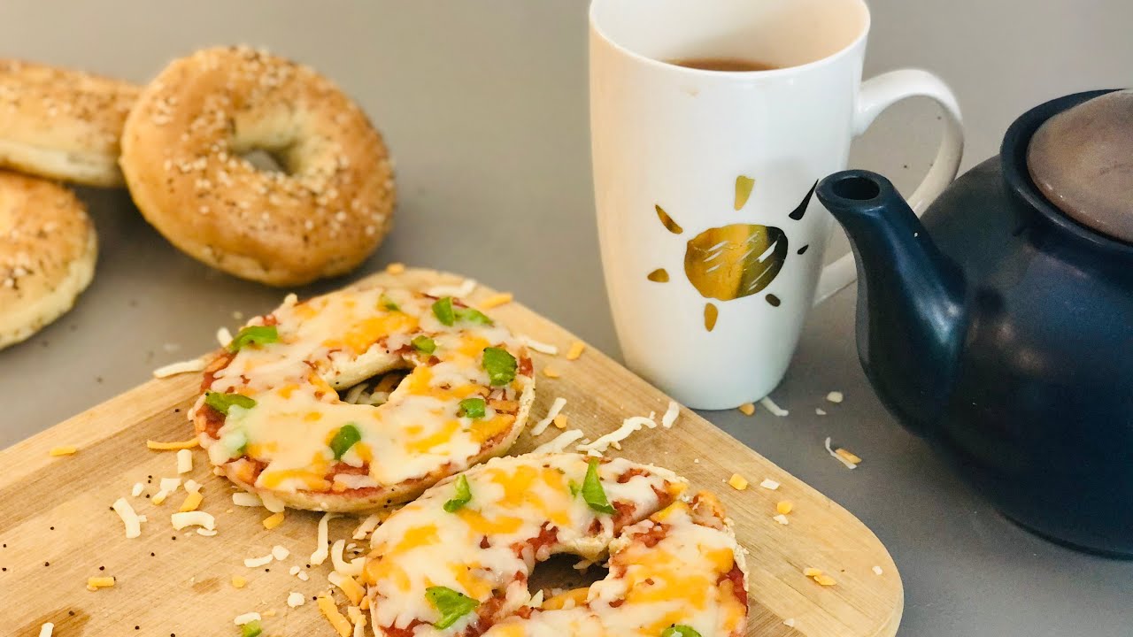 BAGEL PIZZA IDEA for LUNCH/SNACK Bagel Pizza Bites|Easiest Kids Lunch ...