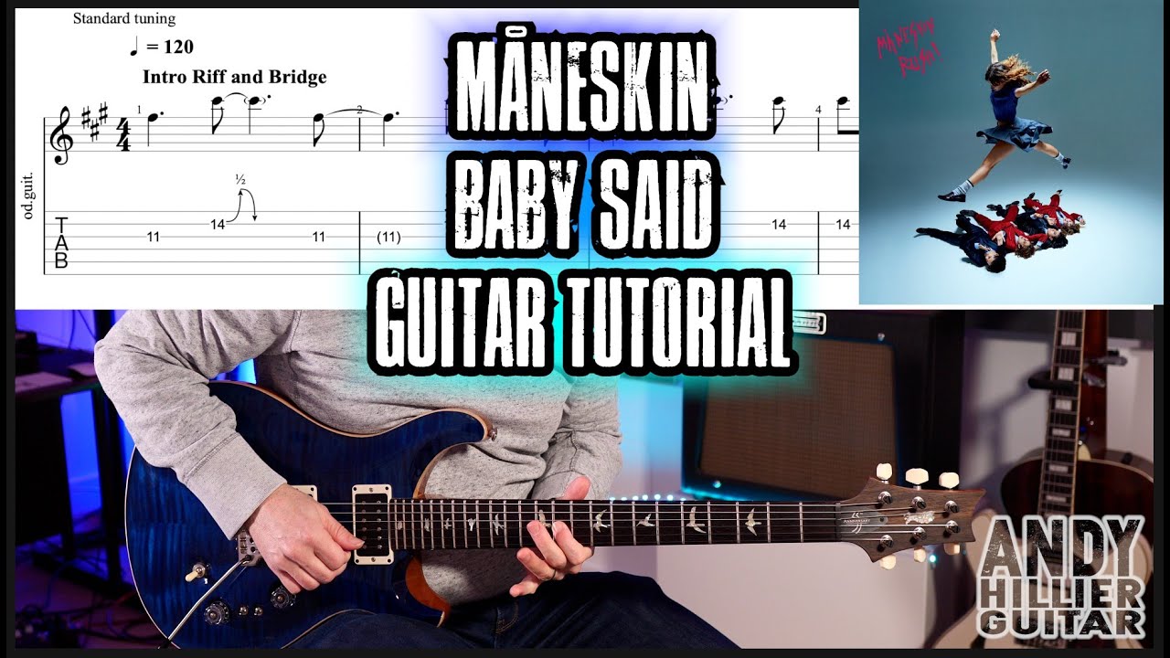 How to Play Måneskin Baby Said Guitar Tutorial Lesson - YouTube