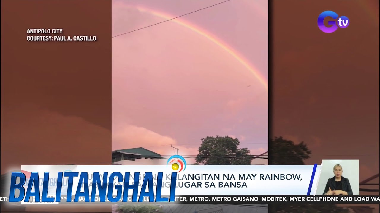 Kulay-orange na kalangitan na may rainbow, nasilayan sa ilang lugar sa ...