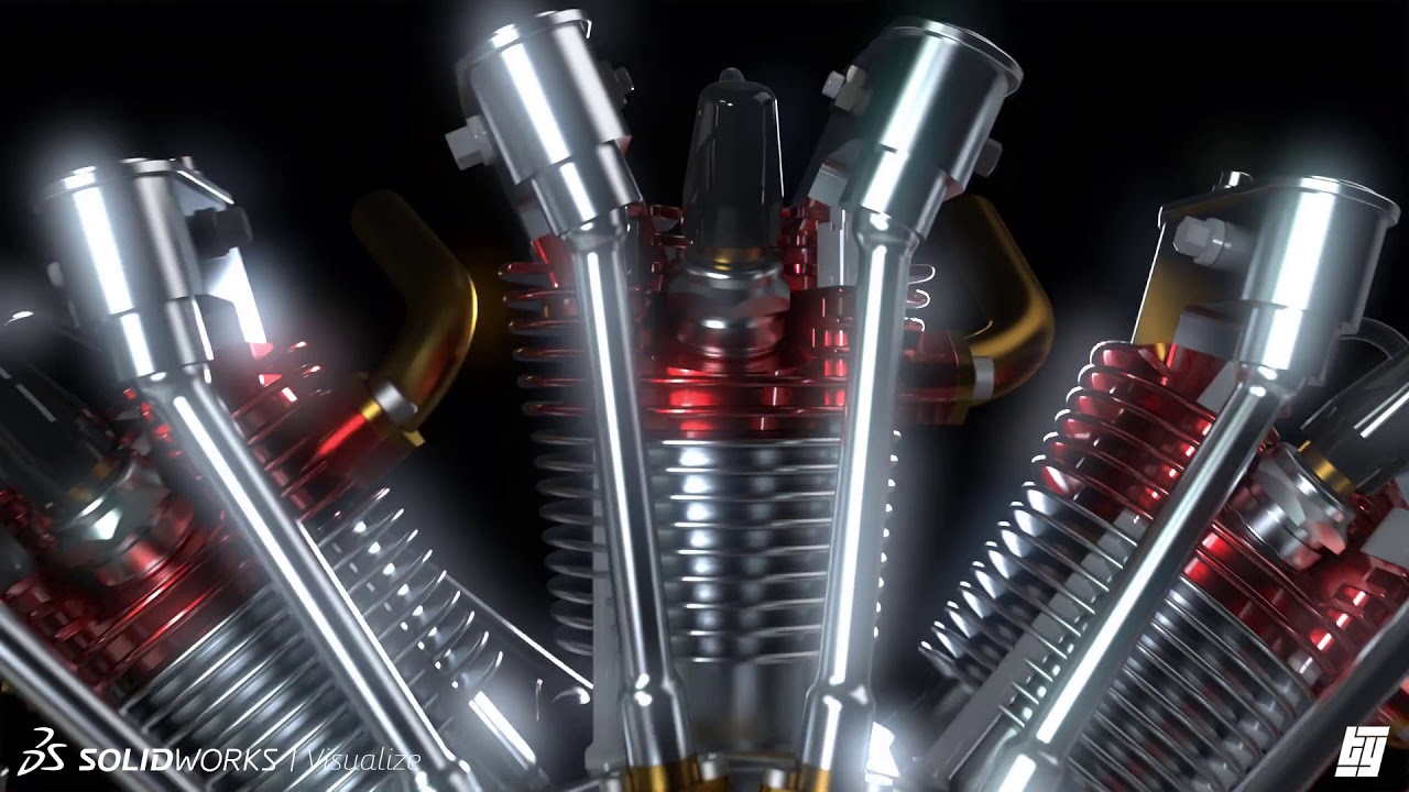 Animation of a Radial Engine - YouTube