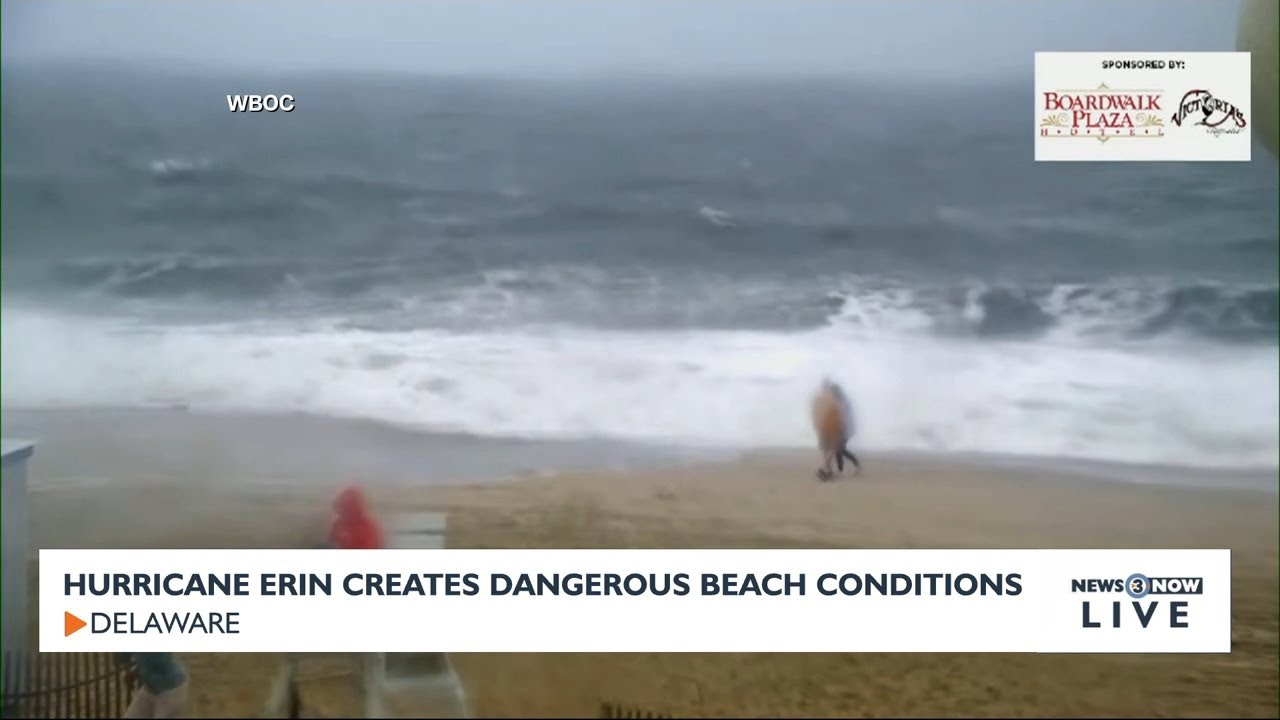 Hurricane Erin causes Delaware to close beaches - YouTube