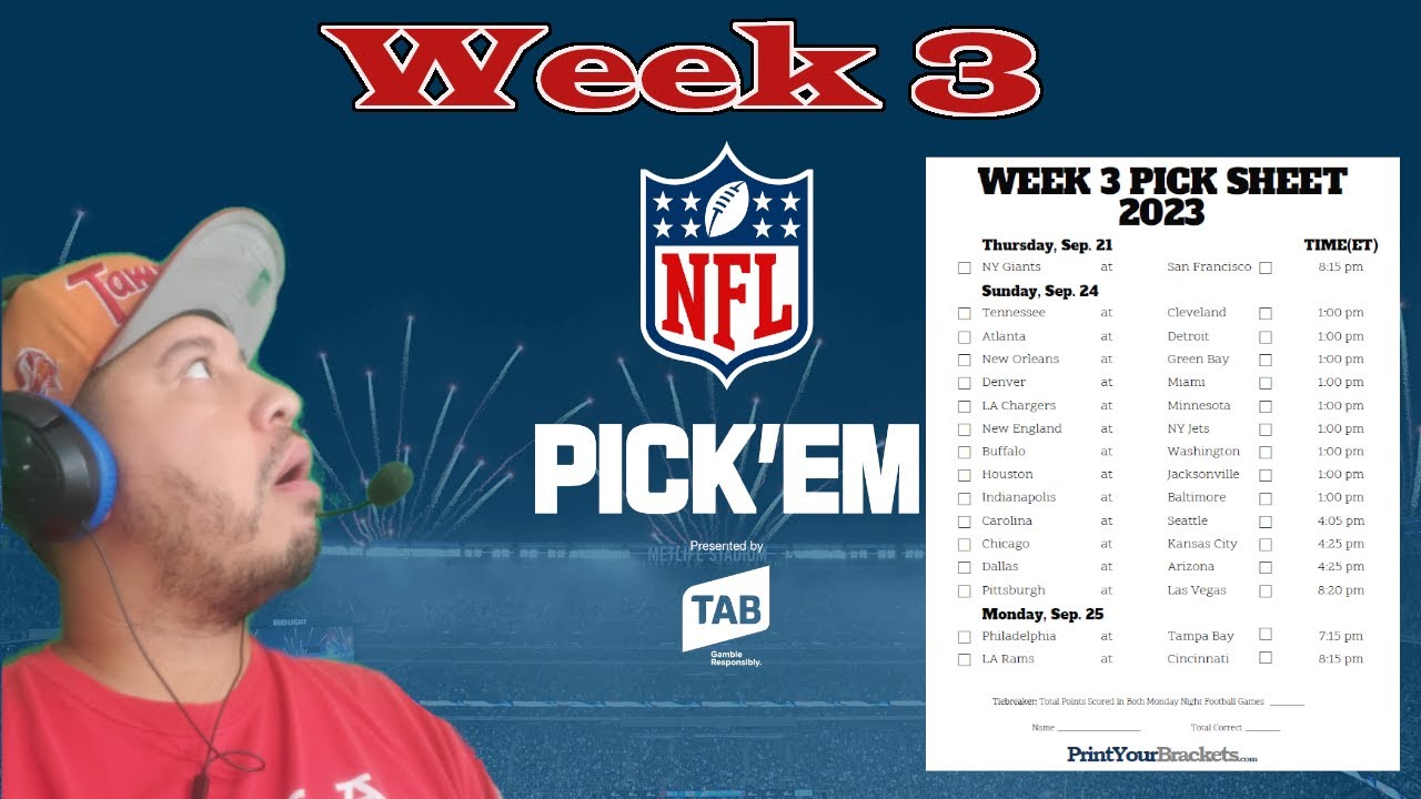 Week 3 Pick em With RTP - YouTube