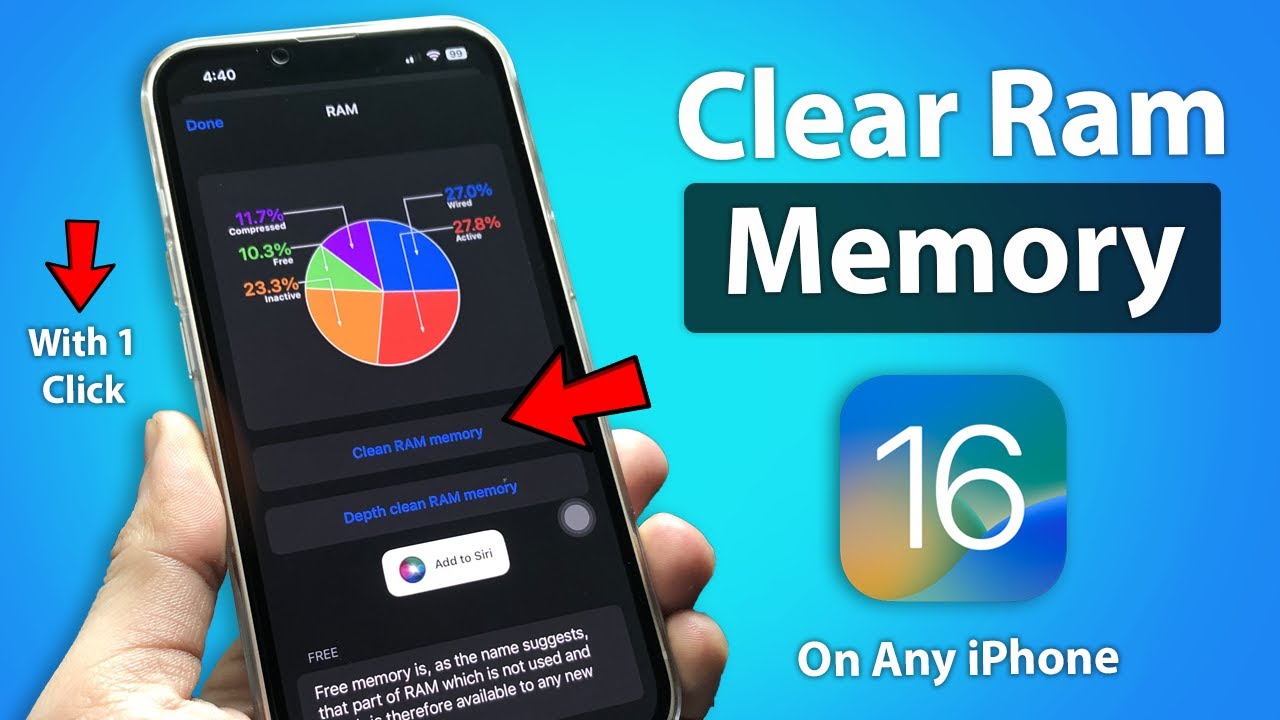 How to Clear Ram Memory on iPhone's - iOS 16 with Single Click - YouTube
