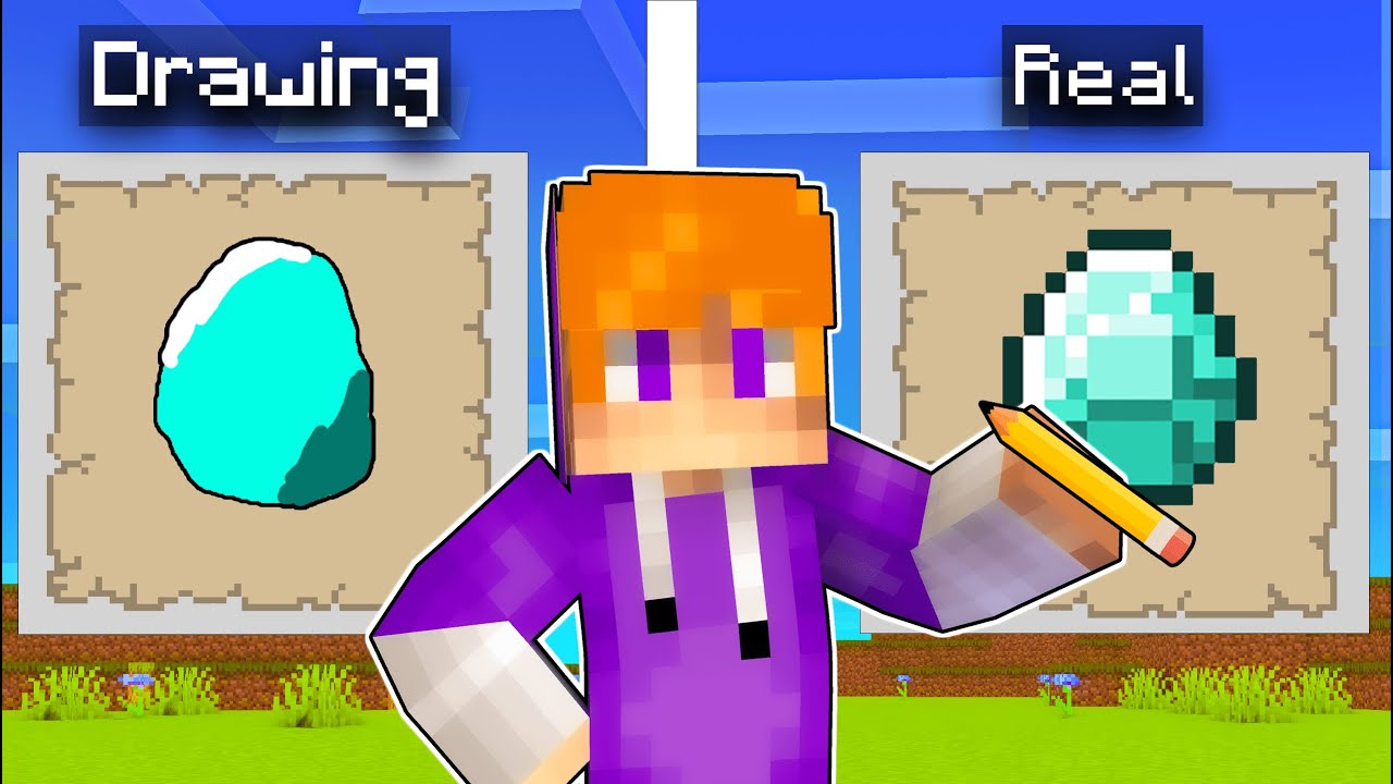 Nick Gets What he Draws in Minecraft! - YouTube