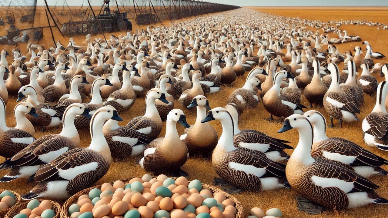 Russian Farmers Raise Millions Of Geese And Ducks This Way - YouTube