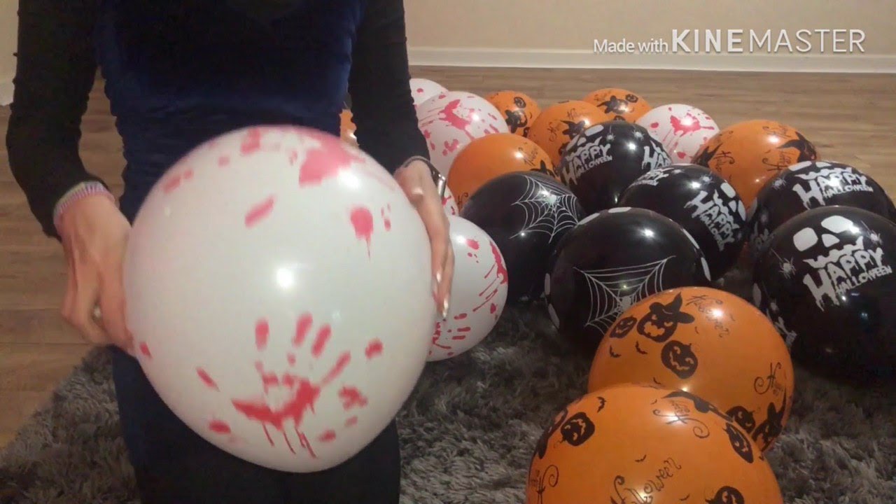 HAPPY SCARY HALLOWEEN BALLOONS POP PART 5!! - YouTube