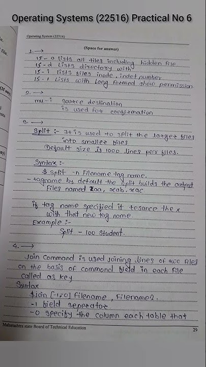 Operating Systems Practical No 6 Manual Writing #shorts - YouTube