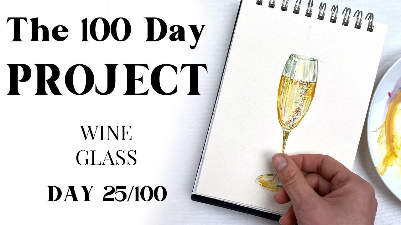 How to paint WINE GLASS with watercolor. Painting idea 25/100 - YouTube