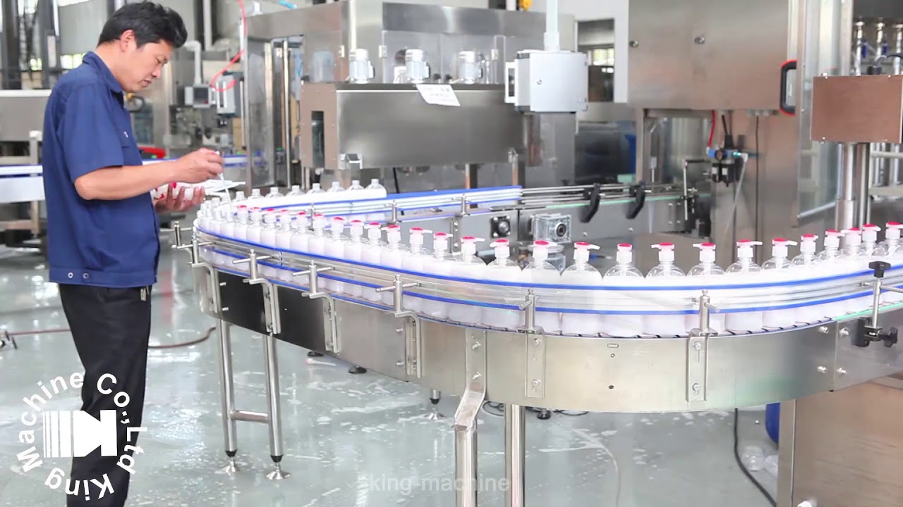 Automatic Hand Washing Liquid Filling and Packing Production Line - YouTube