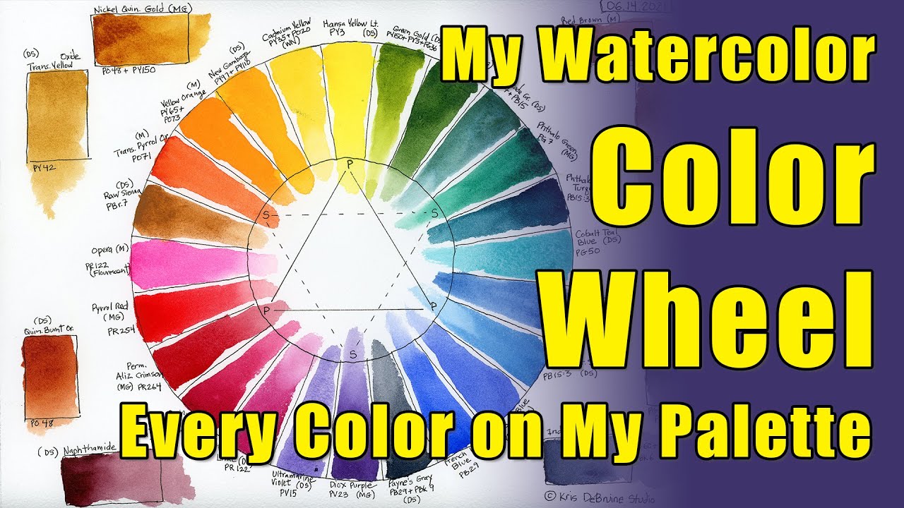 My Watercolor Color Wheel: Every Color on My Quiller Palette - YouTube
