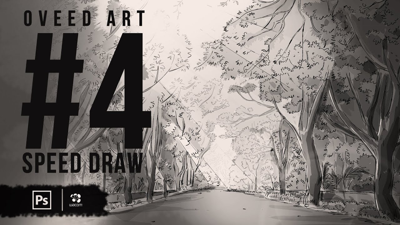 Speed Drawing in Photoshop Basics to storyboard background | Part 4 ...