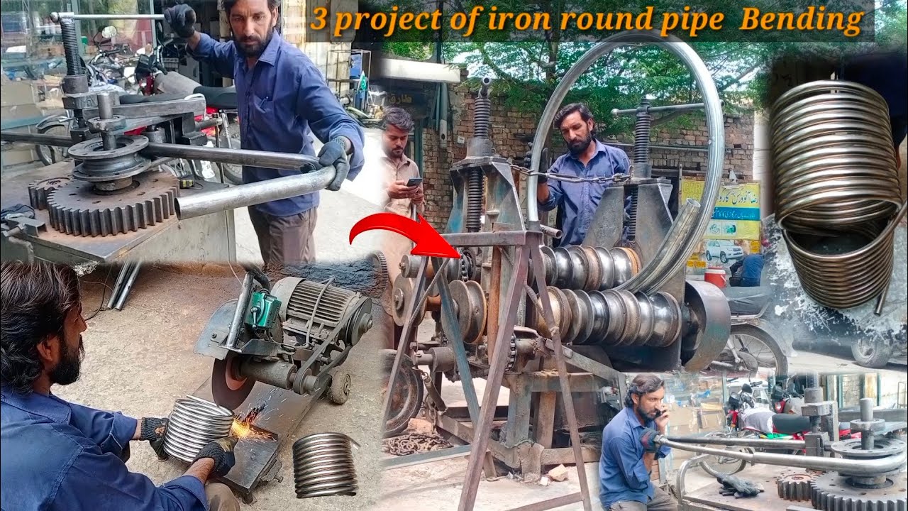 How to Iron and Steel Round Pipe bending||3 Different project With ...
