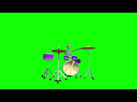 Scary Skeleton Drummer Green Screen Animation Pack Free - YouTube