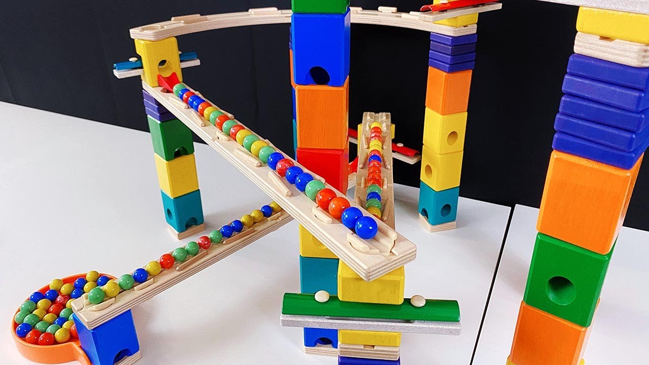 Marble Run Race Maze ASMR, Hape Quadrilla Course ☆ Rolling Ball Part 5 ...
