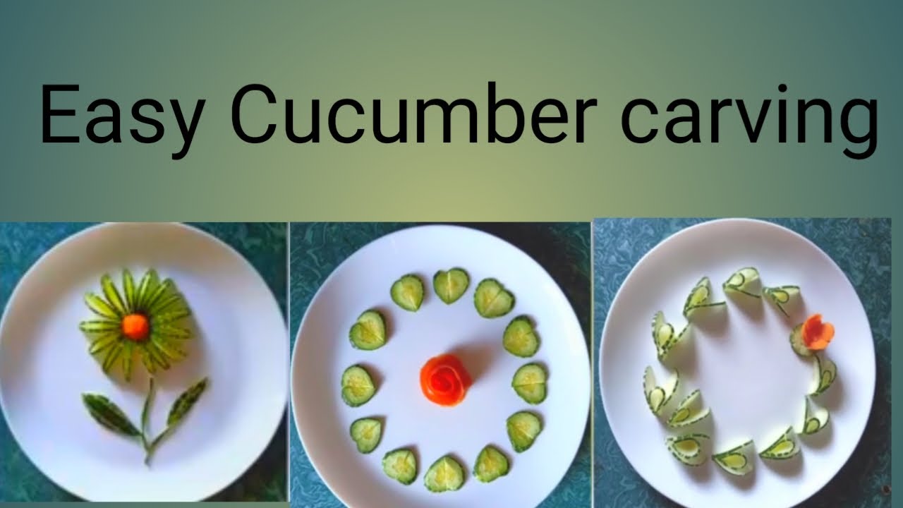 Cucumber carving/vegetable carving/cucumber decoration/vegetable ...