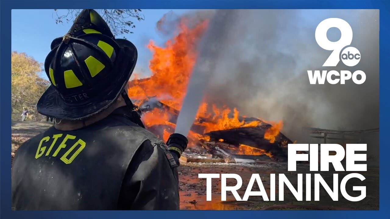 House set on fire for Warren County firefighter training - YouTube
