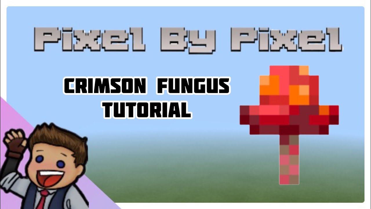Crimson Fungus Tutorial | Pixel art In Minecraft | Pixel By Pixel 🍄🍄 ...