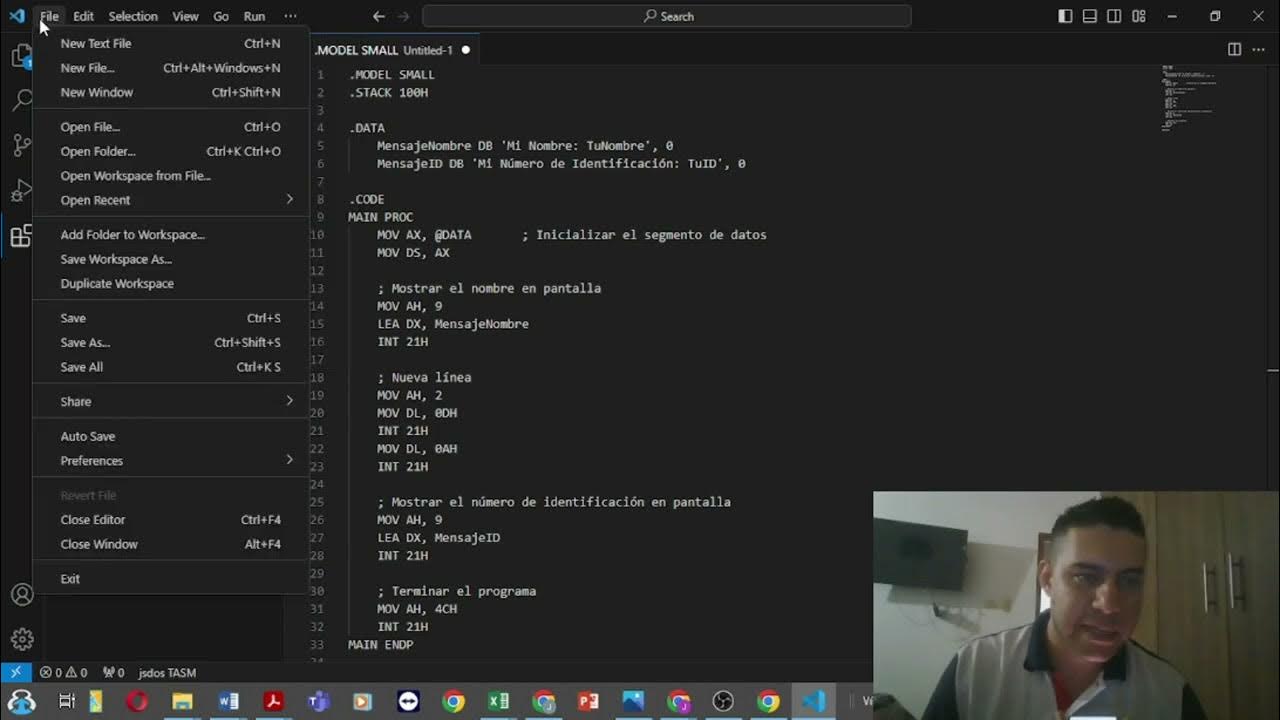 TAREA 4 - Práctica - Visual Studio Code(assembler) - YouTube