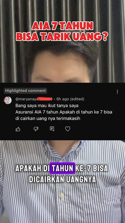 [AIA Cair Dana] AIA 7 tahun bisa cair dana? #asuransi #aia #cairdana - YouTube