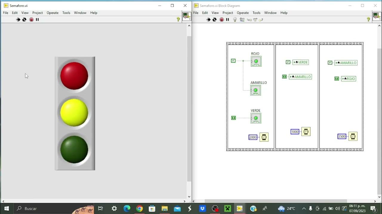 PRACTICA 2 | Semaforo en LabView | Conociendo Secuencias - YouTube