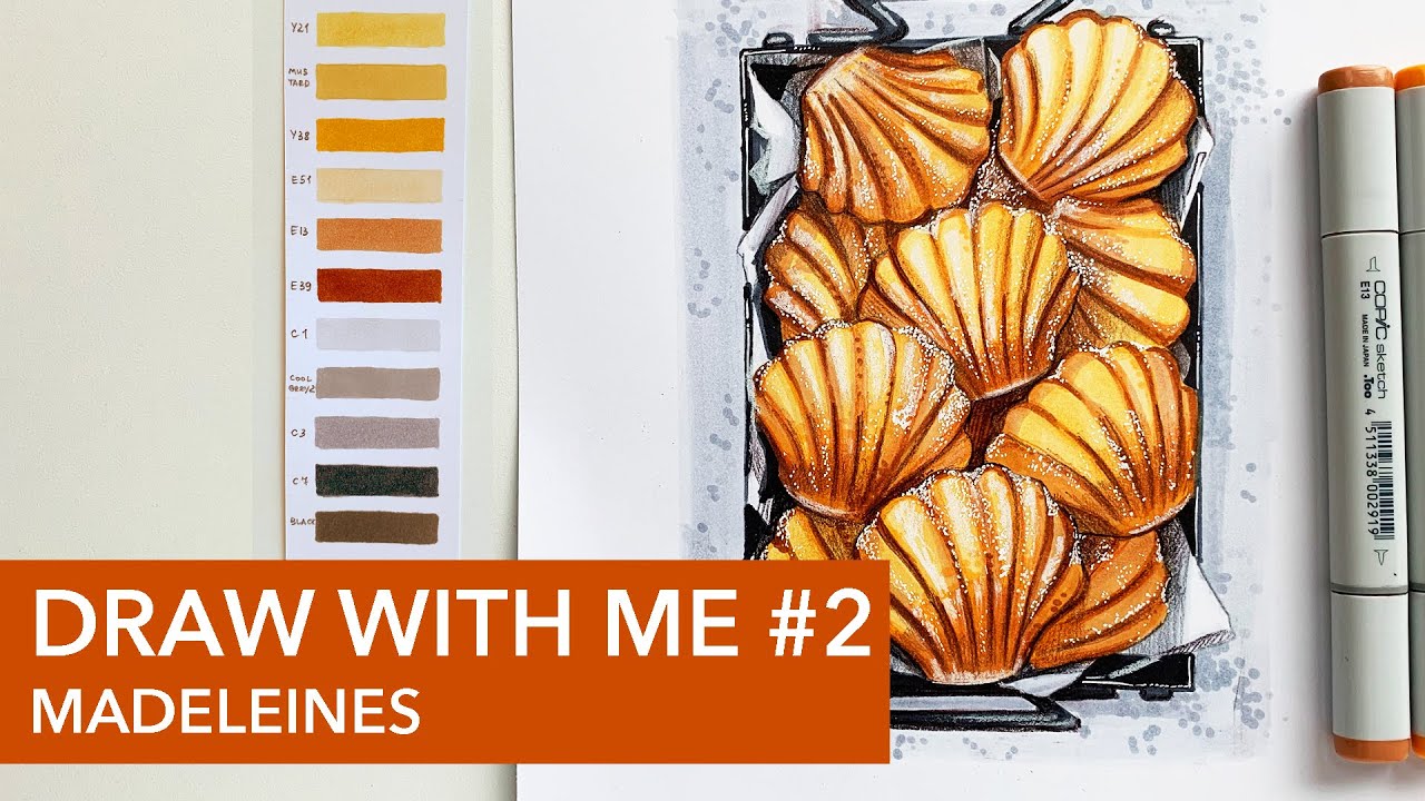 Drawing madeleines with markers | How to draw with markers (real time ...
