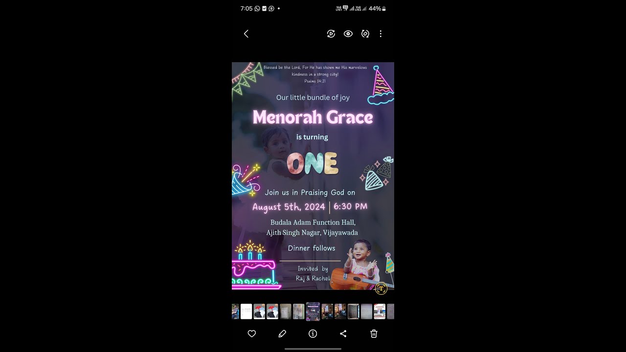 Menorah Grace 1st Birthday celebrations - YouTube