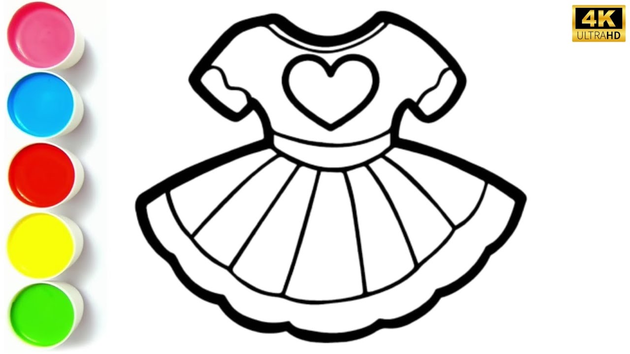 Frock for a Girl Drawing, Painting and Coloring for Kids & Toddlers ...
