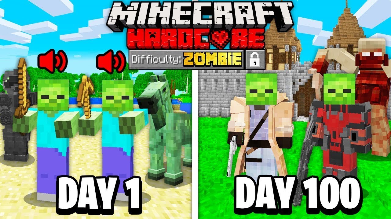 We Survived 100 Days as ZOMBIES in Minecraft... Here's What Happened ...
